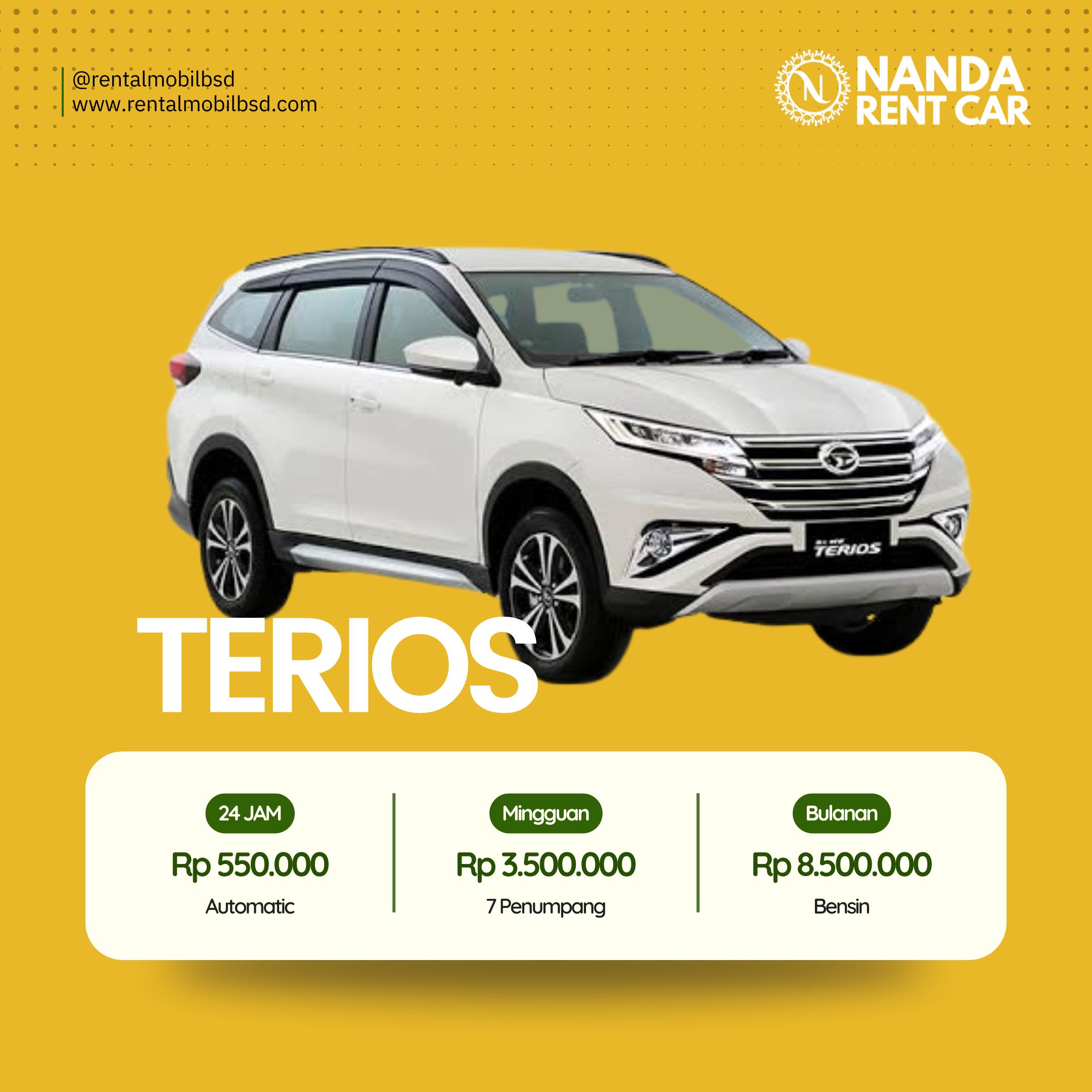 Rental Mobil BSD, BSD City, Gading Serpong, Alam Sutera